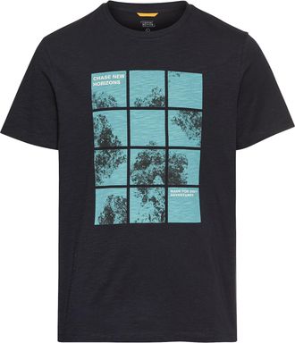Camel Active Herren T-Shirt mit Print aus nachhaltigem Organic Cotton Dunkelblau, Menswear-XXL