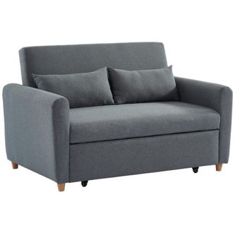 Vente-Unique Vente-unique - Canap&eacute; 2 places convertible en tissu gris ayla