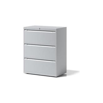 Bisley Hängeregistraturschrank Essentials, 3 Hängeregistratur H 304 mm, Metall, 645 Lichtgrau, 47 x 80 x 100 cm