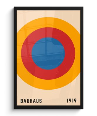 MuchoWow © Bilder mit Rahmen 40x60 cm Poster Wanddekoration Wohnzimmer Deko Modern Geschenke Bilderrahmen Bauhaus - Abstrakte Kunst - Vintage - Art - Kunst