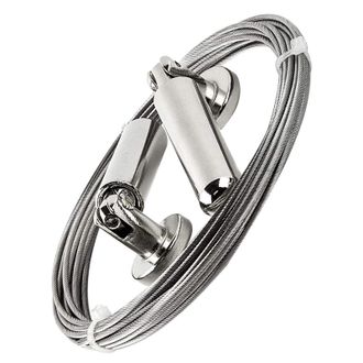 Luxshiny W&auml;scheleinendraht Edelstahl 2m Wandmontage f&uuml;r Gardinen und Au&szlig;enbereich mit Befestigung