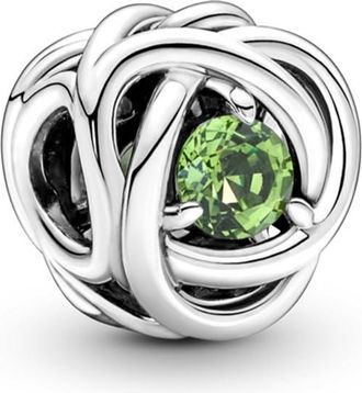 Pandora August Geburtsstein Fr&uuml;hlingsgr&uuml;ner Ewigkeitskreis Charm aus Sterling-Silber mit Kristallen, 790065C03