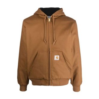 Carhartt Work in Progress Homme, Sweatshirts et sweats &agrave; capuche, Beige, Taille: L Veste &agrave; Capuche Beige avec Fermeture &Eacute;clair et Logo
