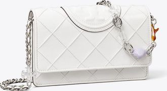 Tory Burch Damen Fleming Crossbody Bag mit Anh&auml;nger und Kettenriemen