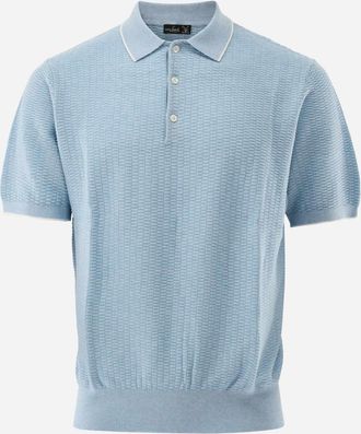 van Laack Strick Poloshirt mt Kaschmir und Jacquard Struktur