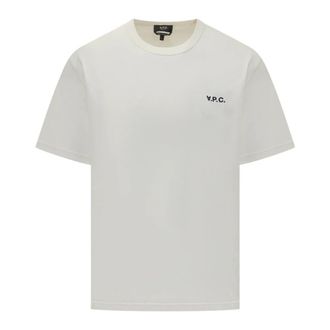 A.P.C. Boxy Baumwoll-T-Shirt mit Rundhalsausschnitt - - Tops - Herren - Wei&szlig; - L