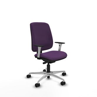 Piqueras y Crespo Alares Schreibtischstuhl mit wei&szlig;en und schwarzen Armlehnen. Ausgestattet mit Syncro/Traslack und eingespritztem Schaum. Mit Rollen von 65 mm Nylon. V