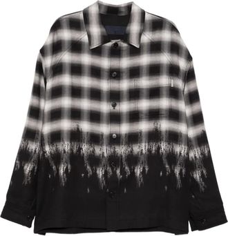 Juun.J chemise Border à carreaux - Noir