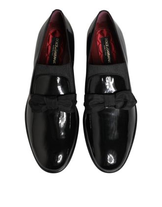 Dolce & Gabbana Black Leather Slip On Dress Men Loafers Shoes Co+el+pa+pl+vi+goat