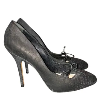 Dior Christian Dior Black Embossed Leather Pumps Size 37.5