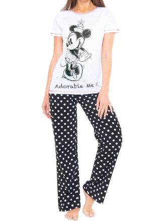Disney Minnie Mouse Disney Schlafanzug Schlafanzug Damen Lang | Baumwolle Schlafanzüge für Damen Größe XX-Large
