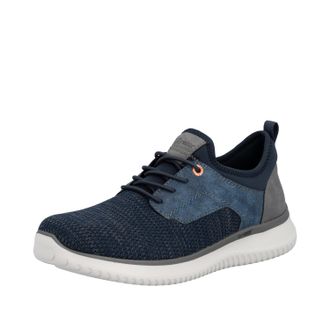 Rieker Slip-On Sneaker RIEKER, Herren, Gr. 42, navy, grau, Lederimitat, Textil, Schuhe, Slipper, Halbschuh, Freizeitschuh, Sneaker zum Schlupfen