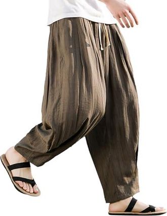 Generico Pantalon d&eacute;contract&eacute; de Jogging Vintage Japonais - Pantalon ample surdimensionn&eacute; - Jambe large - Pour homme, kaki, 3XL