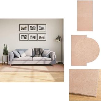 vidaXL Vidaxl - Teppich huarte Kurzflor Weich und Waschbar Blassrosa 100x200 cm - Kuschelteppich - Flauschteppich - Rosa Teppich - Wohnzimmerteppich