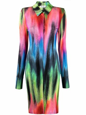 The Attico robe-chemise à imprimé graphique - Vert