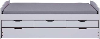 Inter Link SAS Lit gigogne 90x190 cm avec 3 tiroirs en pin massif blanc - chambery