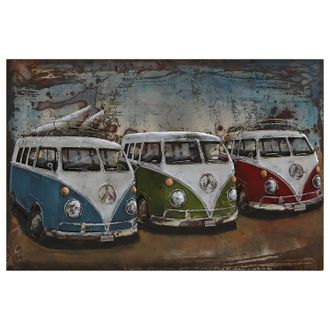 Garden Pleasure home24 3D-Metallbild 3 Bullis Stahlblech Multicolor 120 x 80 x 3cm