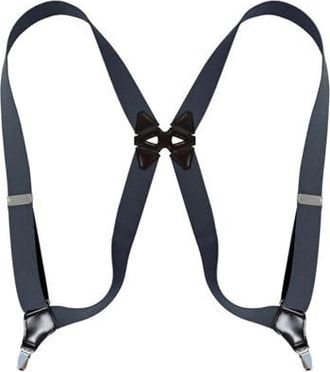 Generic Bretelles pour homme 3,5 cm de large ceinture &eacute;lastique r&eacute;glable bretelles X dos chemise clip porte-jarretelles pantalon bretelles homme bretelles vin