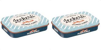 Nostalgic Art 82108 Retro Leckerli-Dose PfotenSchild - Hundejungs - Geschenk-Idee f&uuml;r Hunde-Besitzer, Blech-Box f&uuml;r unterwegs, Vintage-Design (Packung mit 2)