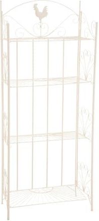 Clp Étagère Pliante Mia en Fer, avec 4 Niveaux de Rangement, Style Maison de Campagne, Disponible en Plusieurs Couleurs, Couleur:crème