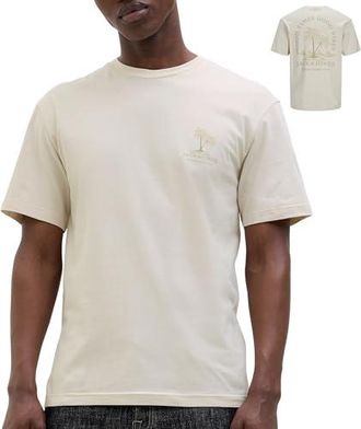 Jack & Jones Jack & Jones Jjsummer Vibes Tee SS Crew Neck, Beige Clair, XL