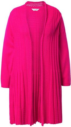 Miamoda Strickjacke Strickjacke l&auml;ngere A-Linie Strukturmix Wellensaum