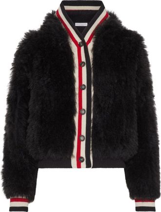 Brunello Cucinelli Jacke aus Faux Shearling - Schwarz
