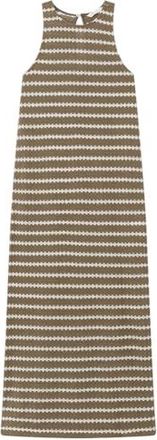 Springfield Frqsvestido Estructura Rayas Robe d&eacute;contract&eacute;e, Kaki (Cris), Medium Femme