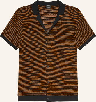 Strellson Strickhemd Adrian Slim Fit braun