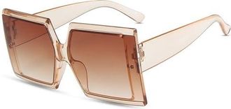 Generic Lunettes De Soleil Carr&eacute;es &Agrave; Grande Monture For Homme Et Femme, Id&eacute;ales For Les Vacances La Conduite(Orange)