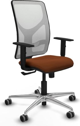 Piqueras y Crespo Lendenwirbelst&uuml;tzstuhl mit 1D-Armlehnen, ausgestattet mit 3 Positionen und Schneideschaum, mit Rollen von 65 mm, Parkett, Wei&szlig;/Braun