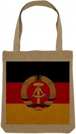 Fabulous Sac Shopping Tote Bag Aspect Lin - Drapeau Allemagne de LEst Football Sport Equipe National URSS - Sac de Courses Toile Epaisse 360g Beige Naturel Cab