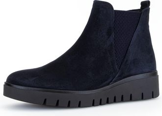 Gabor Damen Chelsea Boots, Frauen Stiefeletten,Komfortable Mehrweite (H),Winterschuhe,gef&uuml;ttert,Stiefel,Bootee,Dark-Blue (Mel.),37.5 EU / 4.5 UK