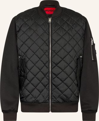 HUGO BOSS Hugo Steppjacke Im Materialmix schwarz