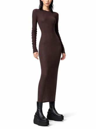 Rick Owens Viscose-Silk Blend Midi Dress - Brown