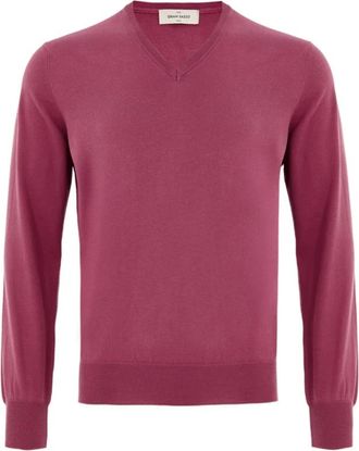 Gran Sasso Homme, Pulls, Violet, Taille: L V-neck Tricots