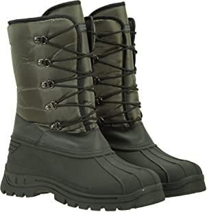 Mountain Warehouse Bottes de Neige Plough Hommes - Respirantes, Résistantes à la Neige, Textile Durable, Semelle en Caoutchouc - Idéales en Hiver Kaki 42
