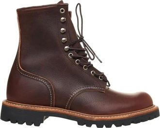 Red Wing Shoes Stiefel - Brown Leather Logger Boots - Gr. 10_5 - in Schwarz - für Damen