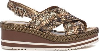 Pons Quintana Femme, Chaussures, Brun, Taille: 38 EU Sandalette Croisée en Cuir Tressé à la Main