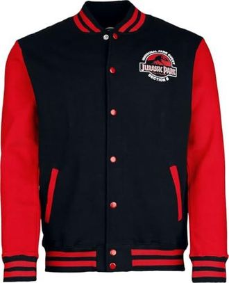 Cotton Division jurassic_park - Noir et Rouge Veste Homme - XL, Noir/Rouge/Couleur, XL