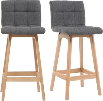 Miliboo Miliboo - Design-Barhocker Holz und Dunkelgrau 65 cm 2 Stck. klaris