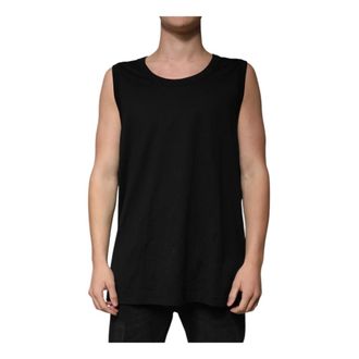 Dolce & Gabbana Homme, Tops, Noir, Taille: M D&eacute;bardeur en Coton Noir