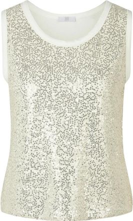 Riani Paillettenbesetztes Jersey-Top - - Tops - Damen - Gelb - XS