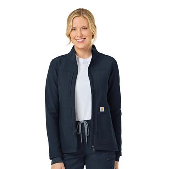Carhartt Work in Progress womens Womens Rugged Flex Modern Fit Fluid Resistant Bonded Fleece Jacket, Navy, Medium US