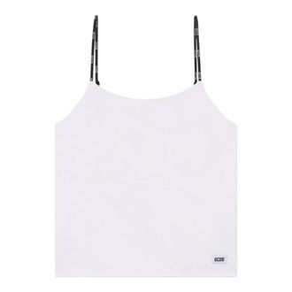 GCDS Logo-Strap Tank Top - - Tops - Damen - Wei&szlig; - S