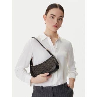 Calvin Klein Handtasche Calvin Klein Emblem Aop Small Shoulder Bag LV04F3324G Schwarz