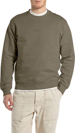Replay Herren Sweatshirt Regular Fit, Mud 234 (Gr&uuml;n), S