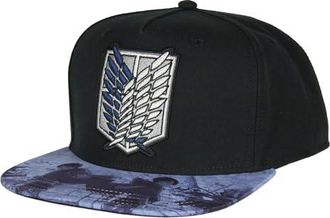 Bioworld Attack on Titan Casquette r&eacute;glable &agrave; visi&egrave;re sublim&eacute;e pour adulte OSFM Multicolore