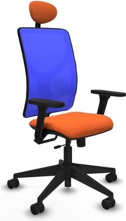 Piqueras y Crespo Stuhl f&uuml;r &Uuml;berwachungsh&uuml;tten mit 3D-Armen, h&ouml;henverstellbarer Lendenwirbelst&uuml;tze und festem Kopfteil, ausgestattet mit Syncro/Traslack und Schneidesch