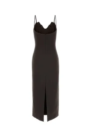 Magda Butrym Womens Chocolate Stretch Wool Dress Brown Abiti